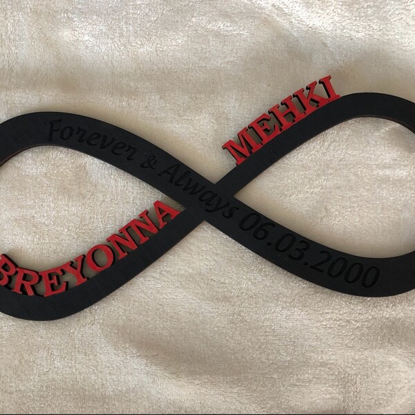 Personalized Infinity Wood Sign, Custom Infinity Wooden Sign, Infinity ...
