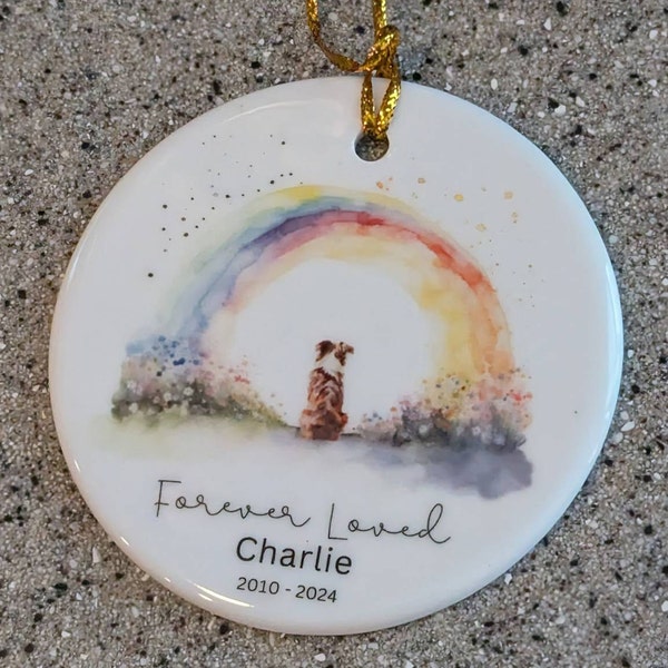 Watercolor Custom Pet Rainbow Bridge Wall Art Dog Memorial Art Dog Mom ...