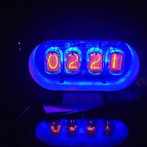 Wooden IN-12 Nixie Tube Clock With a Transparent Insert. Vintage ...