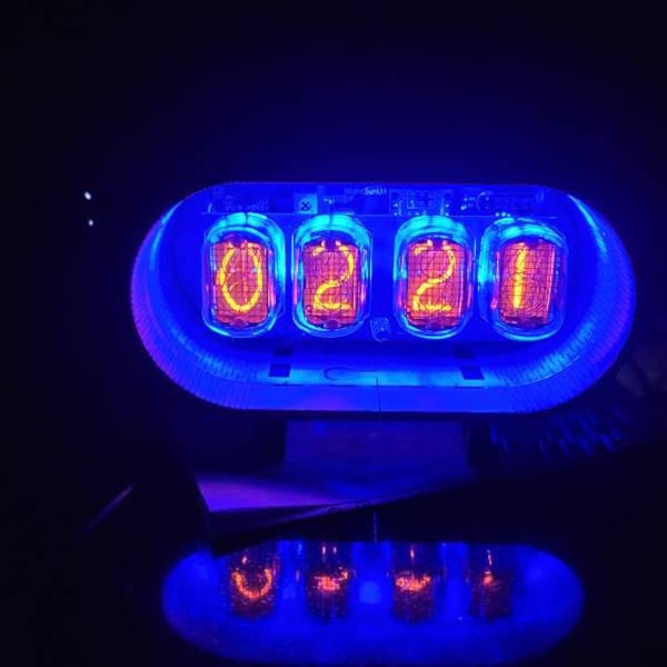 Wooden IN-12 Nixie Tube Clock With a Transparent Insert. Vintage ...