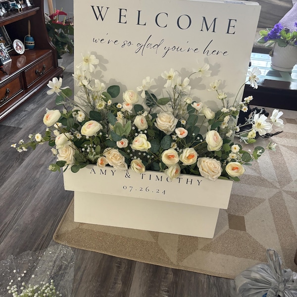 DECAL ONLY Flower Box Welcome Sign Decal - Etsy