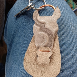 Buffalo Key Accessory Leather Key Ring Bison Rearview Mirror Charm ...