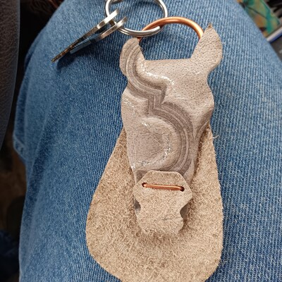 Buffalo Key Accessory Leather Key Ring Bison Rearview Mirror Charm ...