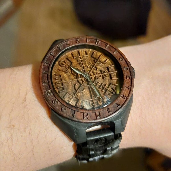 Lonely Warrior Wooden Watch Bog Oak Vikings Cosplay Medieval Armor ...