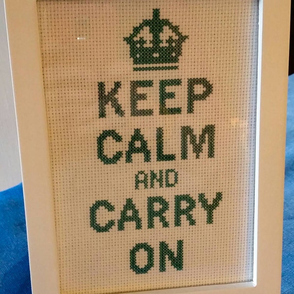 Keep Calm and Carry on Cross Stitch Pattern. Best Seller Modern Simple ...