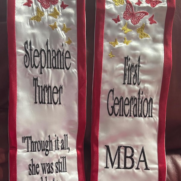 Military Graduation Stole | Design Your Own Custom Embroidered Satin ...