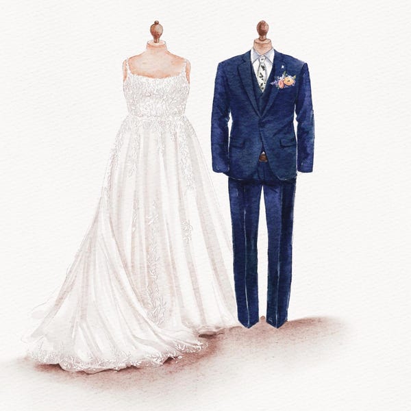Custom Wedding Painting | Watercolor Portrait | Bride and Groom ...