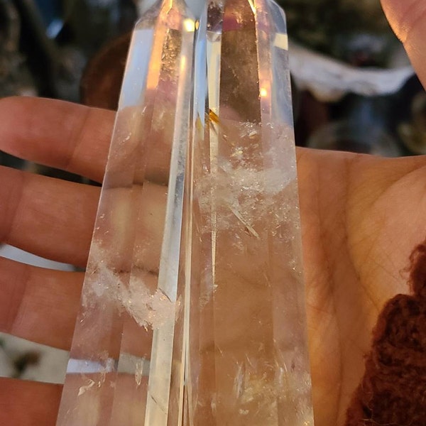 4.75"-5.5" Large Clear Quartz Crystal Tower Standing Point Clear ...