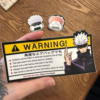 Anime Warning Sticker, Sorcery Anime, Airbag Warning Sticker, Visor ...