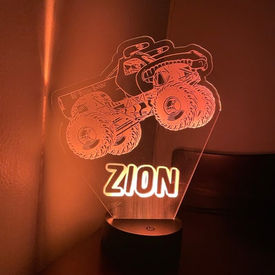 Monster Truck Night Light Personalized Free LED Night Lamp - Etsy