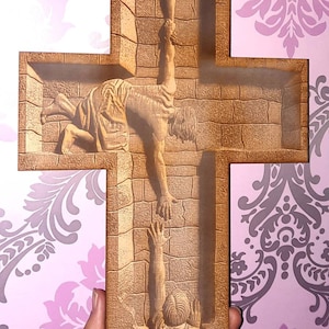 Digital Engraving File jesus Cross Well 3D Illusion File for - Etsy