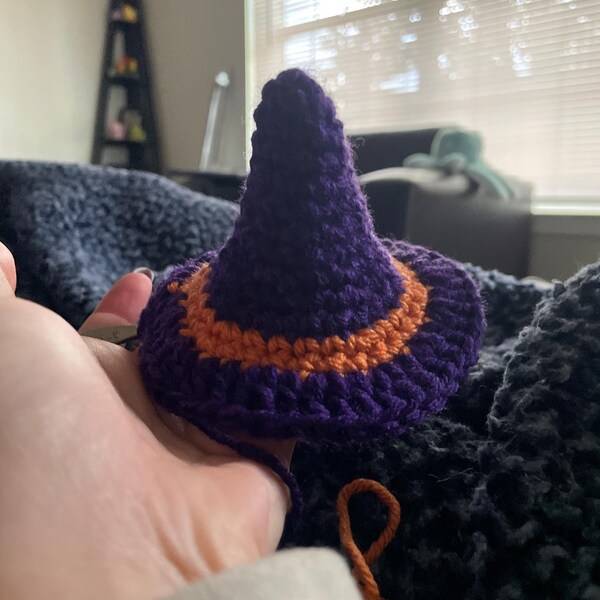 Crochet Witch Hat Tutorial, Crochet Halloween Hat, Crochet Halloween Decor, Crochet Mini ...