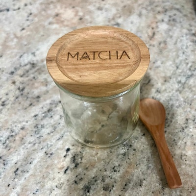 Matcha Tea Storage Container Glass Matcha Jar With Acacia Wood Lid ...