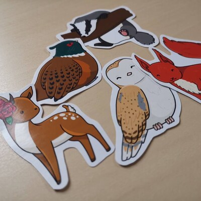 British Woodland Sticker Set Cute Sticker Set Featuring Deer - Etsy UK