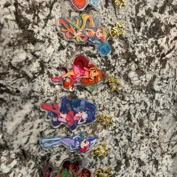 Winx Club Acrylic Charms / Keychains ~ Pixel Art / 3.5''/9cm - Etsy