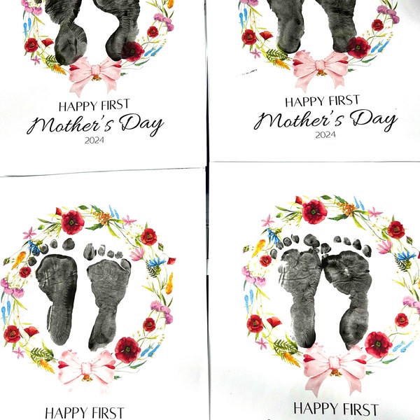 Printable Baby Footprint Poem Keepsake, Minimalist Baby Footprint Wall ...