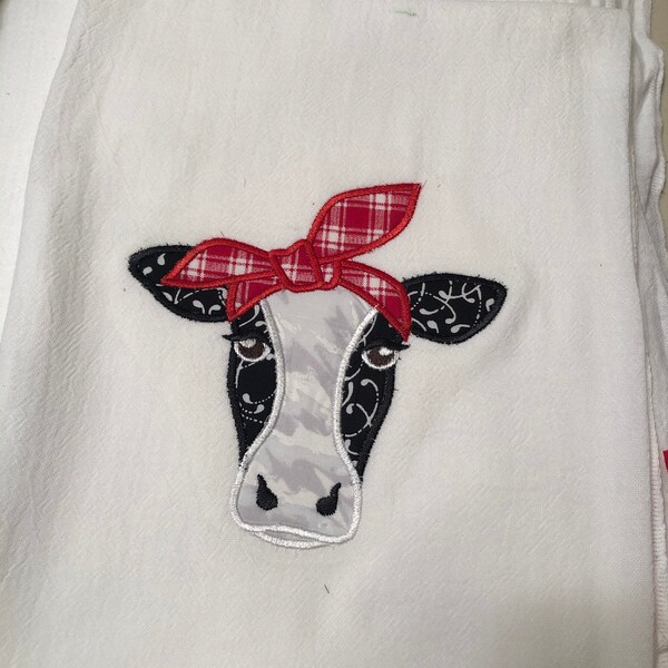 Cow Face, Cow Head, Cow With Bandanna, Farm Cow Applique, Little Cow ...