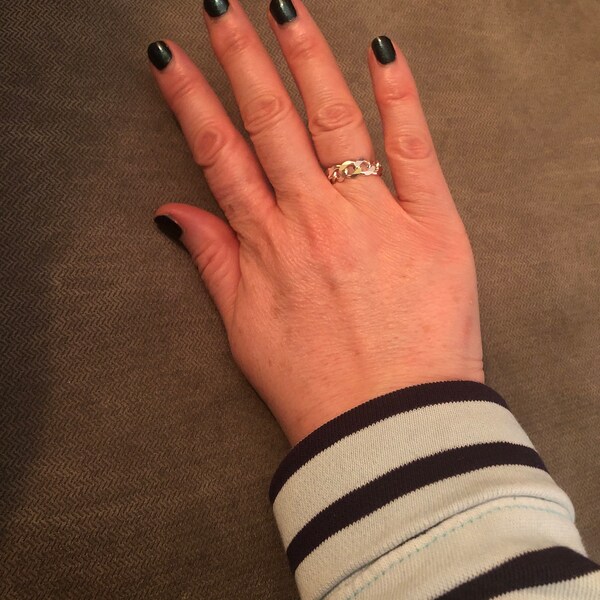 Chain Ring - Moveable Link Curb Chain Ring in Sterling Silver - Etsy