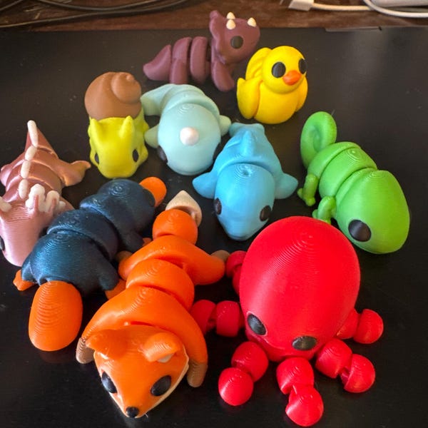 Mini Pocket Pets – 3D Printed Articulated Animals - Fun Collectible ...