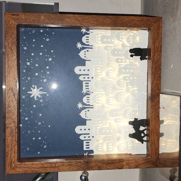 3D Night in Bethlehem Lighted Shadow Box - Etsy