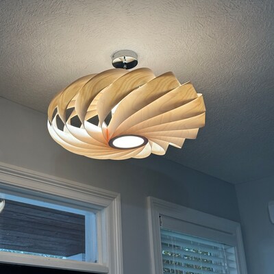 L09B 60-70 Handmade Wood Pendant Lamp, Birch Veneer. Ceiling Design ...
