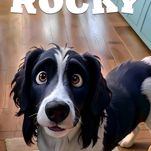 Custom Pixar Pet Poster, Custom Animated Pet Caricature, Pixar-inspired ...