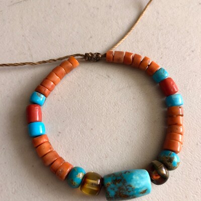 Navajo Sterling Silver Bench Made Stamped Beads Exceptional - Etsy