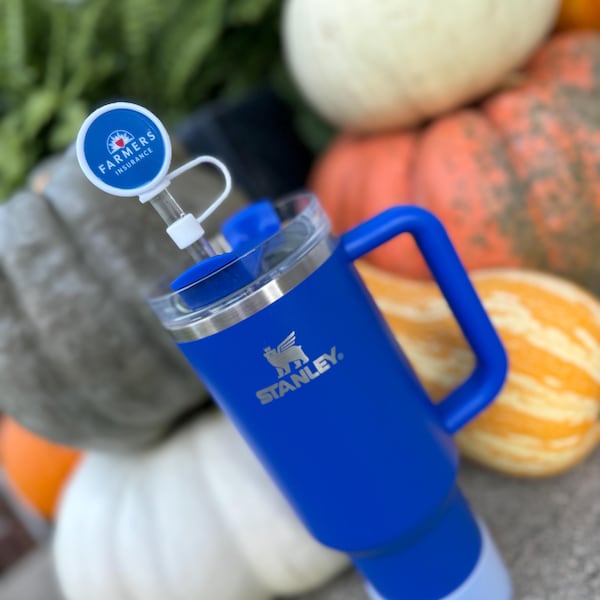 Custom Company Logo Straw Topper Branded Merch for Small Business ...