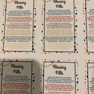 Blessing Pills Tag, M&M Tag, Harvest Tag, Printable Tag, Thanksgiving ...