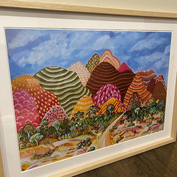 Earthy Outback Landscape Ranges Art Print - Etsy Australia