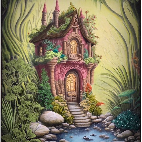 20 Grayscale Ocean Fairy Houses Coloring Book Set 2 | Printable Adult ...