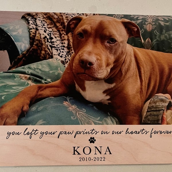 Dog Memorial Grief Gift, in Memory of Dog Quote and Photo on Wood ...
