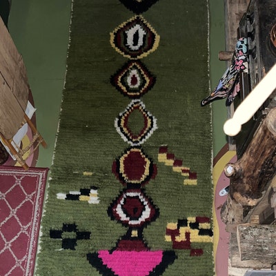 Green Runner Rugs-custom Runner Rug-handwoven Runner Rug-berber Green ...