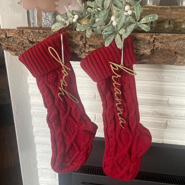 Engraved Christmas Stocking Tags, Personalized Stocking Tags, Laser Cut ...