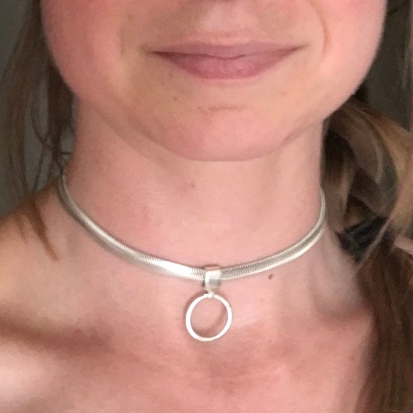 Sterling Silver Slave Collar / Day Collar With Removable O Ring - Etsy