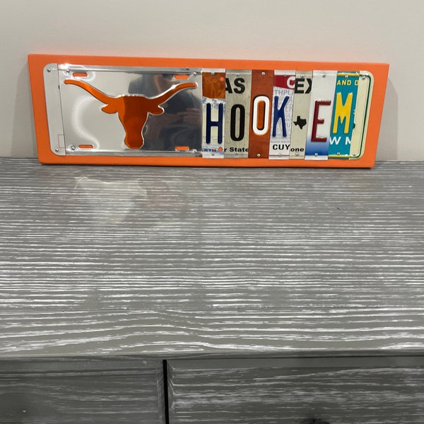 HOOK'EM - University of Texas Longhorns License Plate Sign, Tailgating ...
