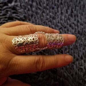 Simple Designer Ring, Full Finger Ring, 925 Silver Handmade Long Midi ...