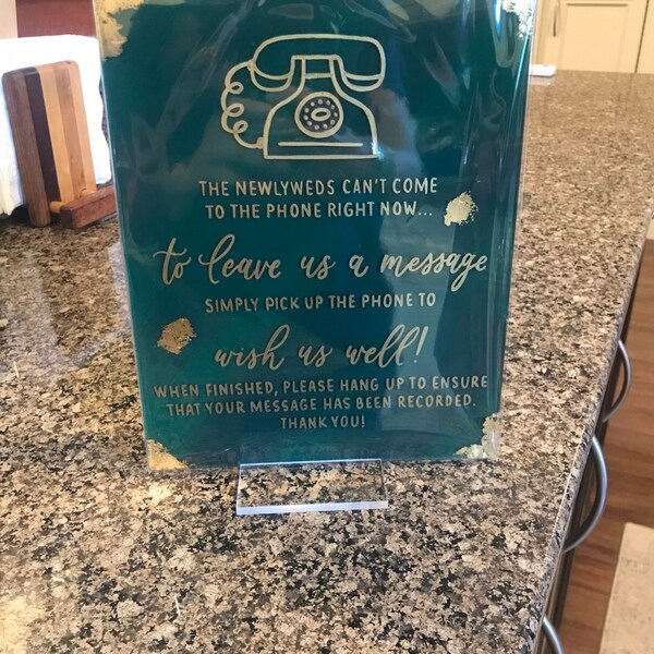 Audio Phone Guestbook Sign | Acrylic Sign | Leave A Message After the ...