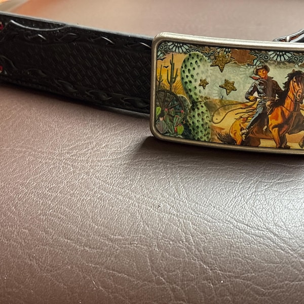 Wild West Cowboy Cactus Rose Belt Buckle - Etsy