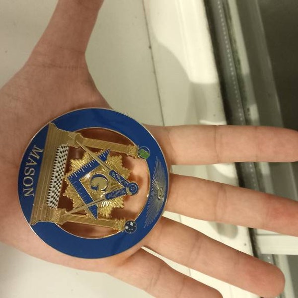Large Enamelled MASONIC Car Emblem/decoration/badge/decal. Square ...