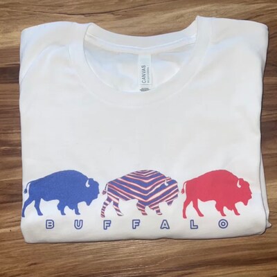 Lets Go Buffalo Pattern Blue Crewneck Sweatshirt Buffalo - Etsy