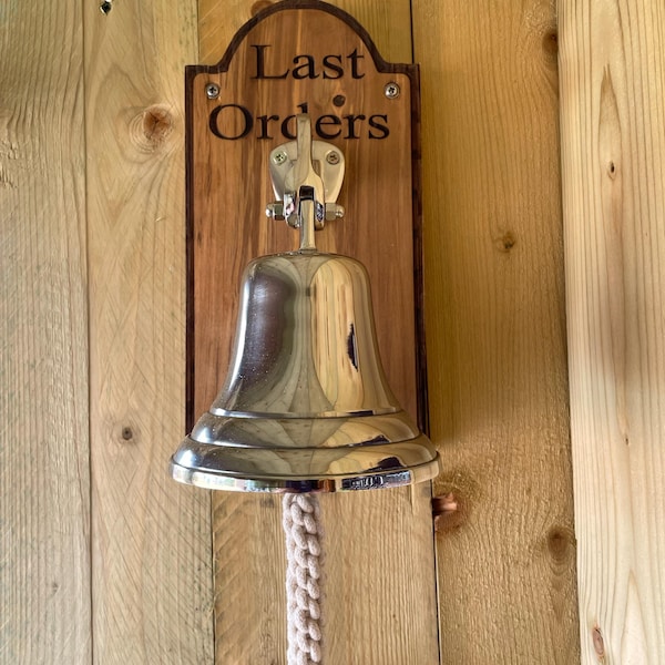 Personalised Last Orders Bell, Home Bar Accessories, Mancave Bell, Dads ...