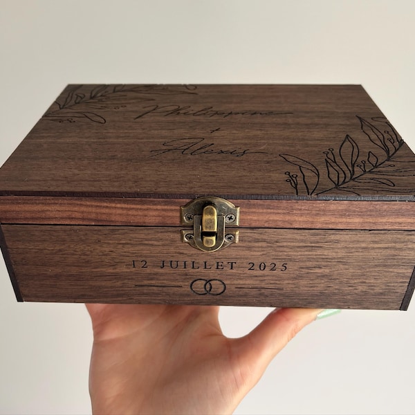 Custom Personalized Wooden Keepsake Box - Wedding Card Box, Anniversary ...