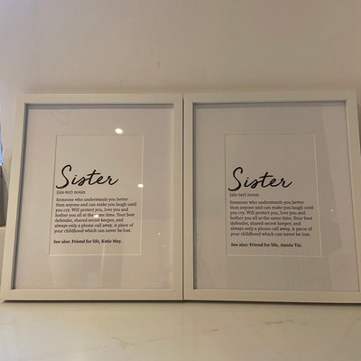 Sister Definition Print, Wall Art Prints, Sister Gifts, Birthday Gift ...