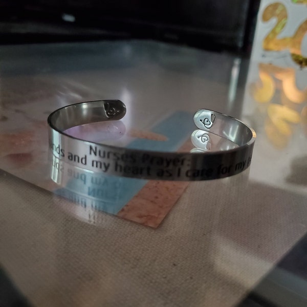 Nurses Prayer Cuff Bracelet - Nurse Appreciation Gift - Medical School ...