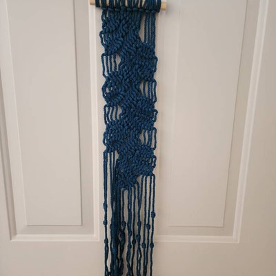 Modern Macrame, Long Narrow Wall Art, Vertical Wall Decor, Eclectic ...