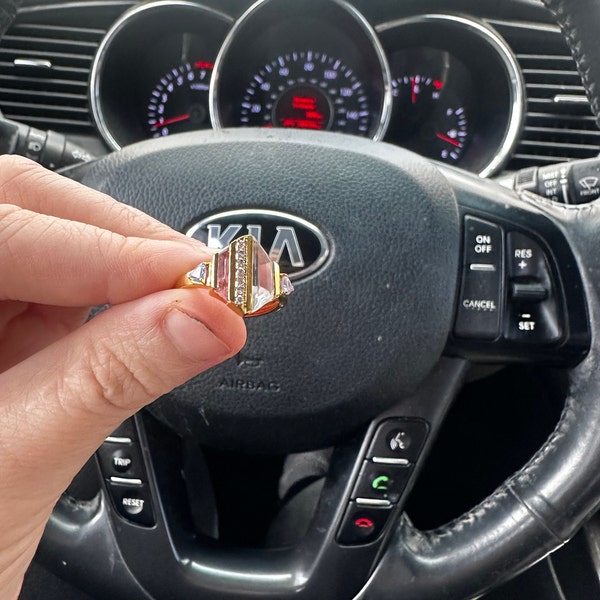 Half Moon Moth Diamond Three Ring Set: 18kt Rose Gold, Trillion & Kite ...