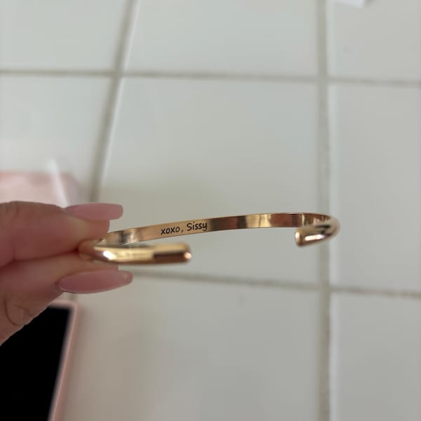 Personalized Custom 4mm Wide 14К Gold Fill Cuff With Brushed Matte ...