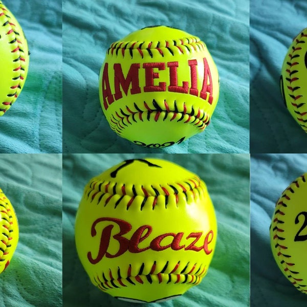 Personalized Softball, Monogrammed Softball, Softball Gift, Coach Gift ...