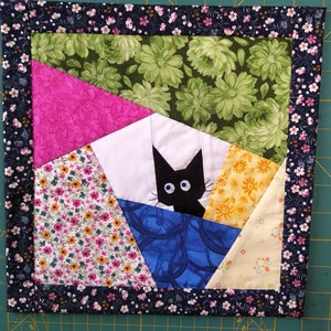 Ginger Cat Peek-a-boo Quilt BLOCK Pattern Cat Quilt Pattern - Etsy